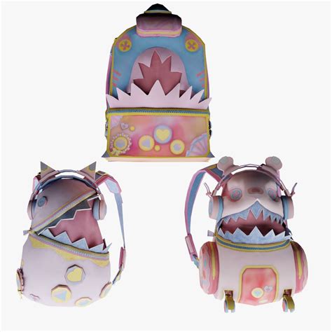 Bag 3x Cutie Shark Backpack 3d Turbosquid 2148459