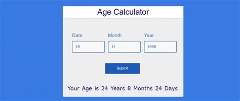 Javascript Age Calculator Calculate Age From Date Of Birth Dev Community
