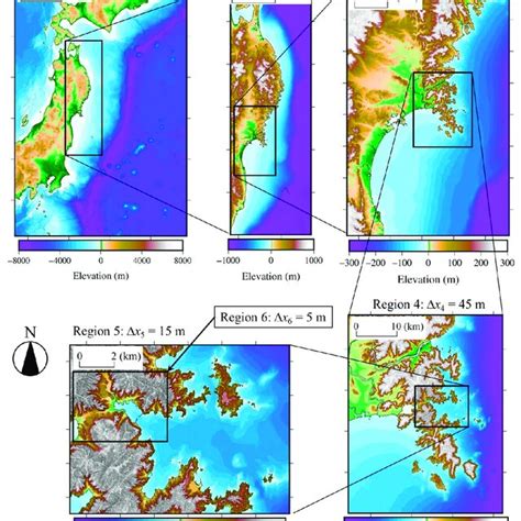Nesting Grid System In The Simulations Region 1 Region 6 Nesting