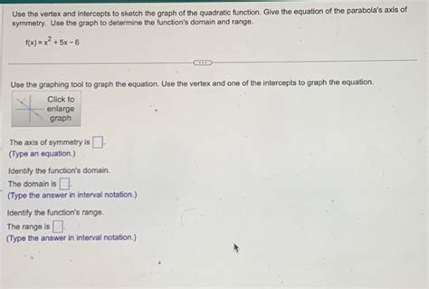Use The Vertex And Intercepts To Sketch The Graph Of