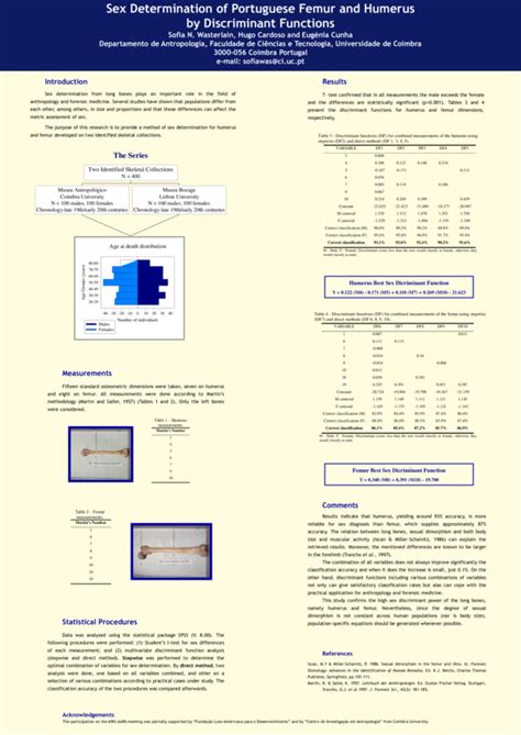 Sex Determination Of Portuguese Femur And Humerus By Discriminant Functions