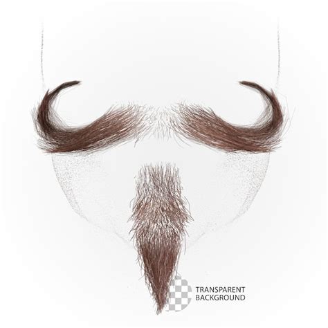 Premium Psd Psd Beard Mustache Isolated 3d Render