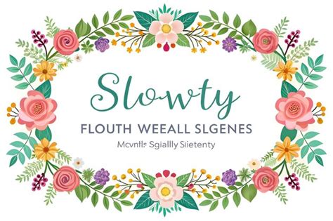 Flat Plus Size Model Flower Border Frame With Growth Text Concept As A Border Frame Design