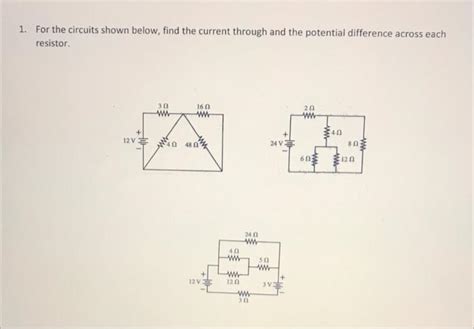 Solved 1 For The Circuits Shown Below Find The Current