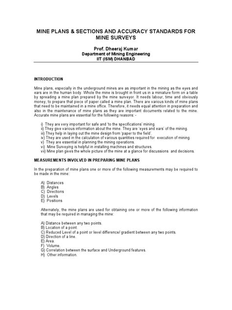 Mine Plans And Section And Their Accuracy Standards 166793053737027631636a99a999905 Pdf