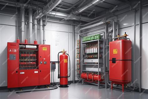 Premium Photo Fire Extinguishing System Service Concept Industrial