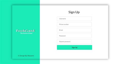 Beautiful Sign Up Page In HTML CSS With Complete Validation
