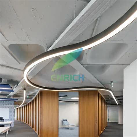 Continuous Length Curved Profile Suspended Led Pendant Light With Aluminum Profile Curved Led