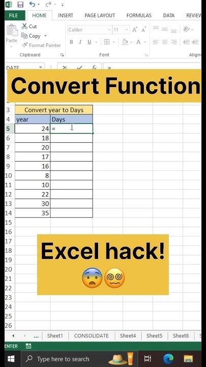 excel interview question convert function in excel shorts