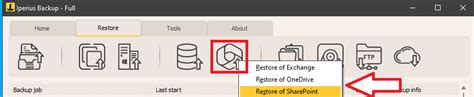 restore di sharepoint microsoft 365 con iperius