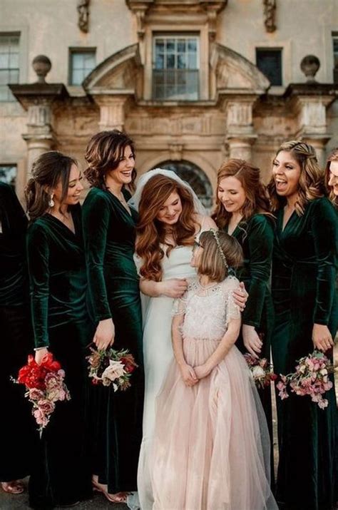 Sophisticated Velvet Bridesmaid Dresses Weddingomania