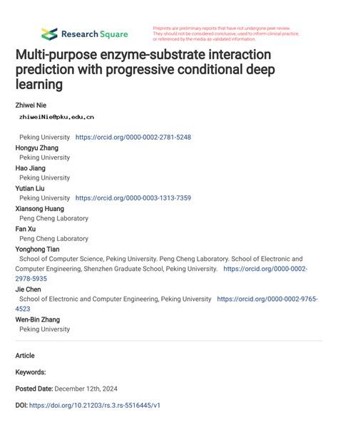 Pdf Multi Purpose Enzyme Substrate Interaction Prediction With Progressive Conditional Deep