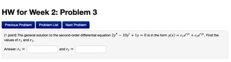 solved hw for week 2 problem 3 previous problem problem
