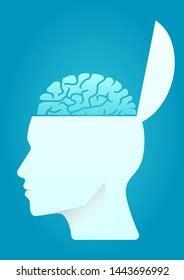 Vector Illustration Human Head Open Brain Stock Vector Royalty Free