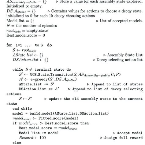 pseudocode of rl mlzerd for each episode astate list represents the