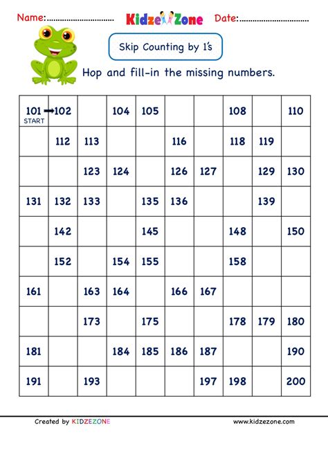 Grade Math Number Worksheets Skip Counting By