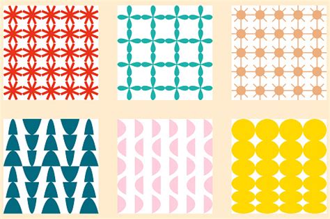 추상적인 잔혹한 매끄러운 패턴 컬렉션 티 종이 직물 및 직물을 위한 기본 배경 인쇄 세트 장식과 디자인을 위한 기하학적 벡터