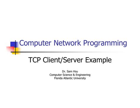 TCP Client Server Example Computer Network Programming TCP Client Server Example Dr Sam Hsu