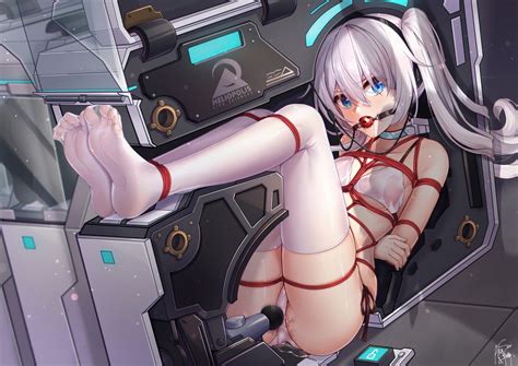 Rule 34 Ball Gag Blue Eyes Bondage Feet Female Gag Honkai Impact 3rd In Container Legwear Sci