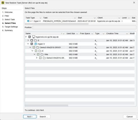 5 1 0hyper V Restore Sepsesam