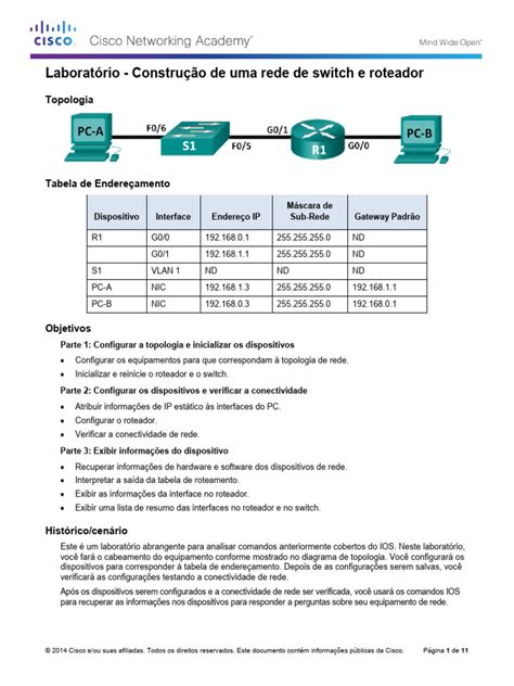 6 4 3 5 lab building a switch and router network pdf roteador