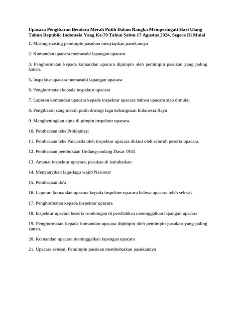 Teks Mc 17 Agustus Hut Ri Ke 79 Pdf