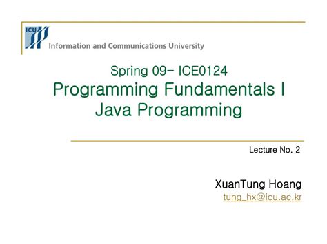 Ppt Spring 09 Ice0124 Programming Fundamentals I Java Programming