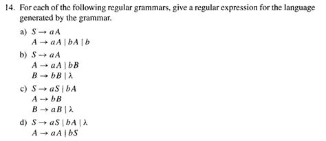 Solved For Each Of The Following Regular Grammars Give Chegg