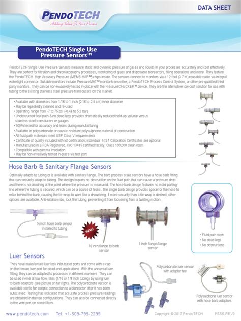 Pressure Sensors Spec Sheet Pdf Pipe Fluid Conveyance Calibration