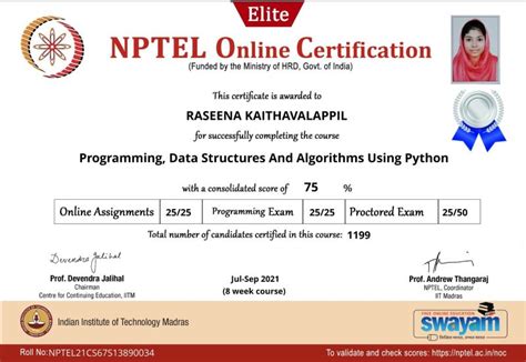 Nptel Iitmadras Datastructures Algorithms Python Certification
