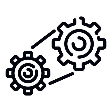 Gear System Icon Outline Style 15550898 Vector Art At Vecteezy
