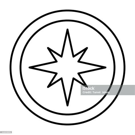 Navigation Compass Icon In Outline Style Stock Illustration Download