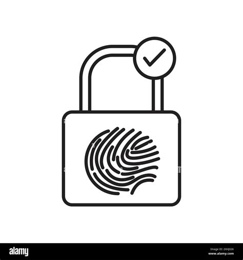 Biometric Security Icon Black Line Art Vector In Black And White
