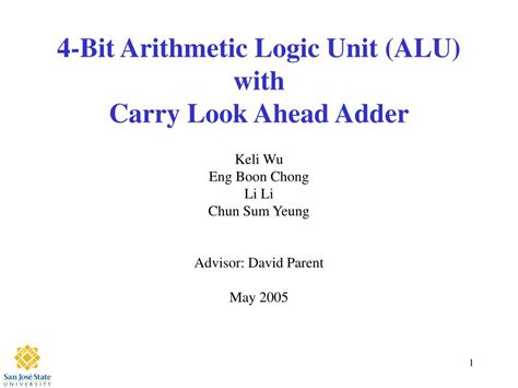 PPT Bit Arithmetic Logic Unit ALU With Carry Look Ahead Adder PowerPoint Presentation ID