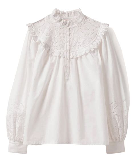 Boden Broderie Frill Cotton Shirt — Ufo No More