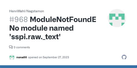 Modulenotfounderror No Module Named Sspirawtext · Issue 968