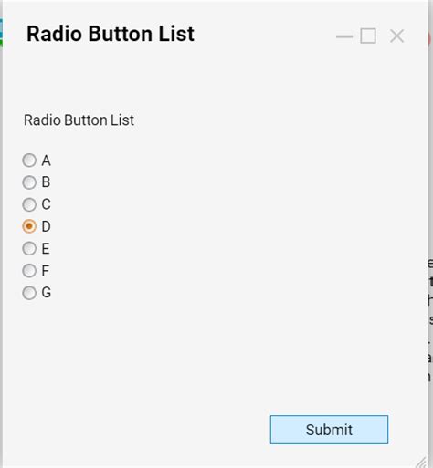 Using Radio Buttons