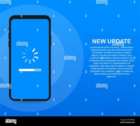 System Software Update Data Update Or Synchronize With Progress Bar On The Screen Vector Stock