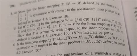 solved 206exck the linear mapping t r2→r2 ﻿defined by the