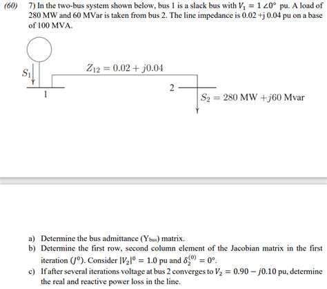 In The Two Bus System Shown Below Bus Is A Chegg