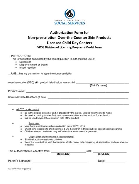 Fillable Online Otc Sun And Bug Authorizationdoc Fax Email Print