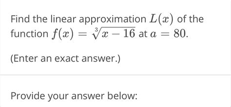 solved find the linear approximation l x ﻿of the function