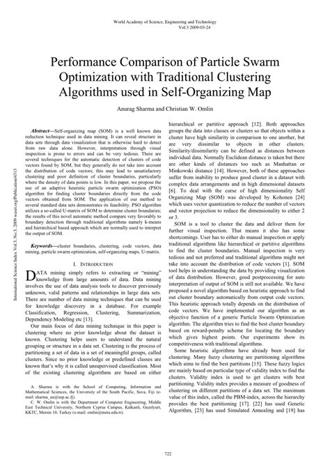Pdf A Performance Comparison Of Particle Swarm Optimization With