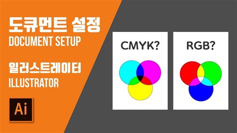 일러스트 강좌 일러스트레이터 시작하기 도큐먼트 설정법 Cmyk와 Rgb 차이 Youtube