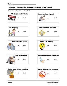 Computer Lab Do S And Don Ts Activity Sheet In 2025 Computer Lessons Computer Lab Activity