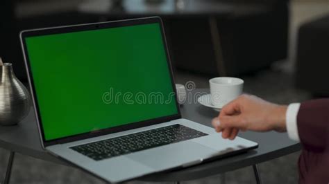 Unknown Director Typing Mockup Computer In Office Closeup Man Working