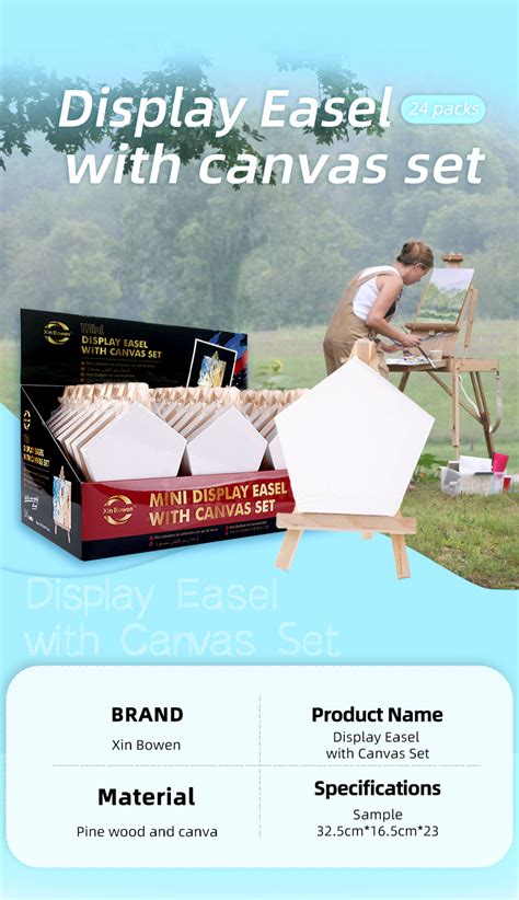 20pcs Pentagon Mini Blank Canvas With Mini Easel Stand Xinbowen