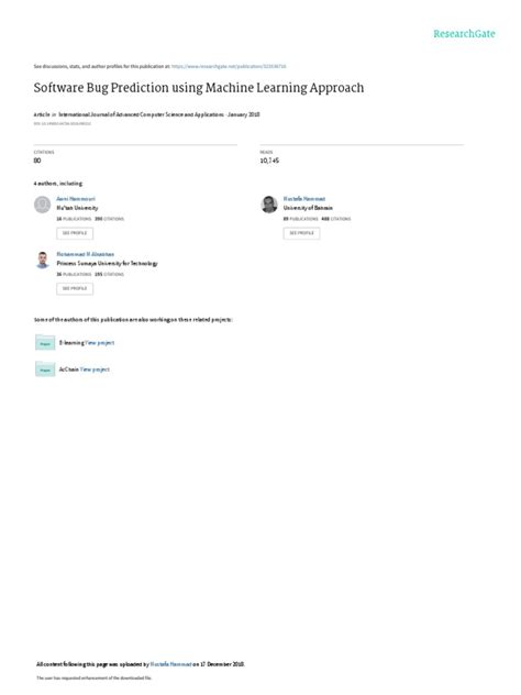 software bug prediction using machine learning app pdf machine