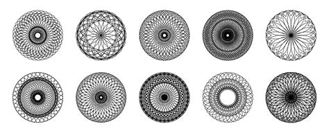 추상 길로체 세트 인증서 졸업장 통화 워터 마크를위한 화려한 장식 패턴 서클 길로쉐에 대한 스톡 벡터 아트 및 기타 이미지 길로쉐 패턴 0명 Istock