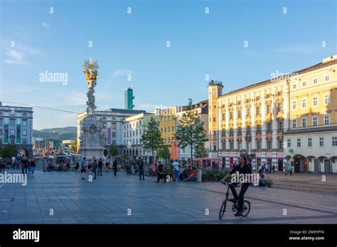 Linz Square Hauptplatz Plague Column Bridgehead Building Today